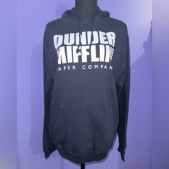 Shirts | Nwot Dunder Mifflin Dark Navy Blue Hoodie | Poshmark